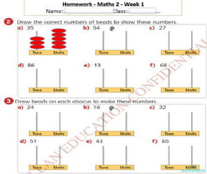Homework- Maths 2- Week 1. Interactive worksheet | TopWorksheets