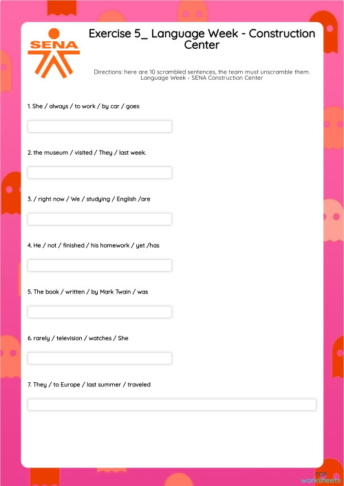 Language Week : interactive worksheets and online exercises | TopWorksheets
