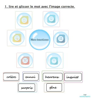 les émotions. Fiche interactive | TopWorksheets
