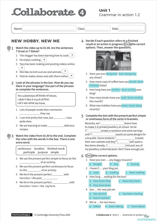 Grammar In Action 1.1. Interactive worksheet | TopWorksheets