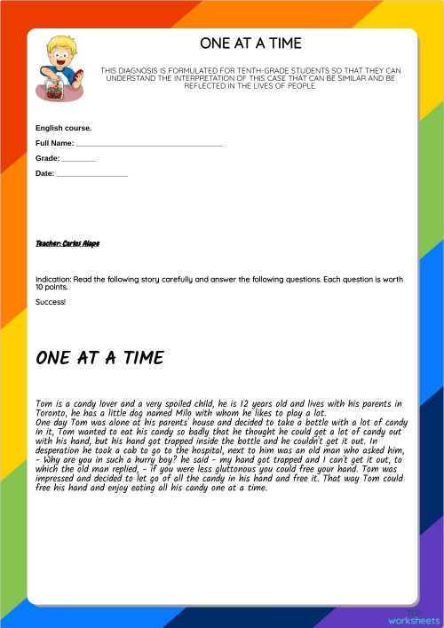 ONE AT A TIME. Interactive worksheet | TopWorksheets