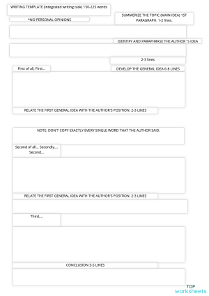 WRITING TEMPLATE. Interactive worksheet | TopWorksheets