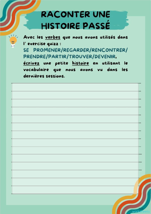 Raconter une histoire au passé. Fiche interactive | TopWorksheets