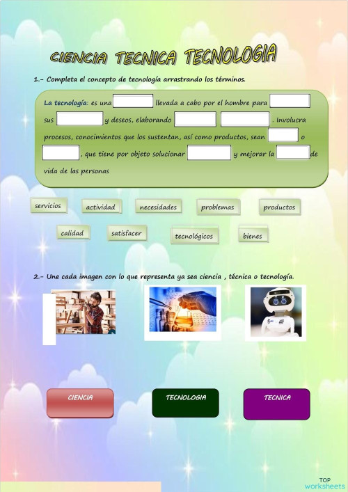 1° AÑO CIENCIA TECNICA TECNOLOGIA. Ficha interactiva | TopWorksheets