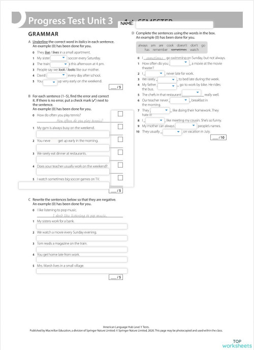 Unit 3 Review Quiz. Interactive worksheet | TopWorksheets