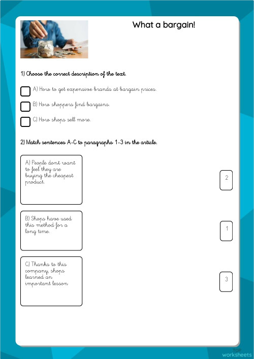 What a bargain!. Interactive worksheet | TopWorksheets
