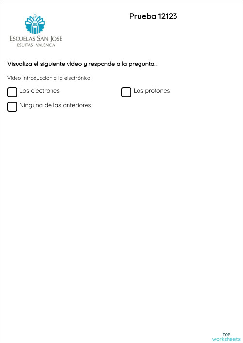 Prueba 12123. Ficha interactiva | TopWorksheets