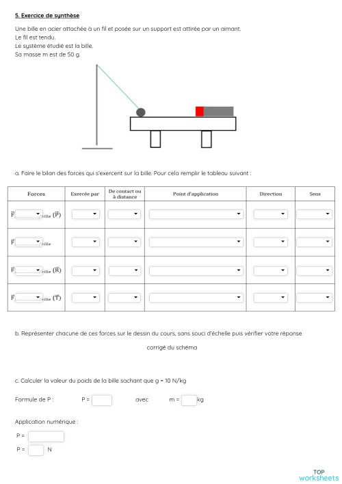 Exercice de synthèse (Copied). Fiche interactive | TopWorksheets