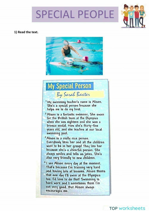 My special person. Interactive worksheet | TopWorksheets