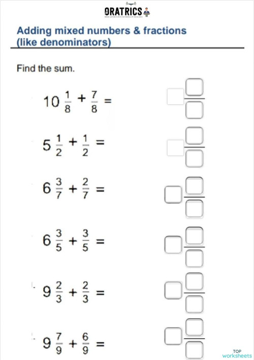Fractions PP. Interactive worksheet | TopWorksheets