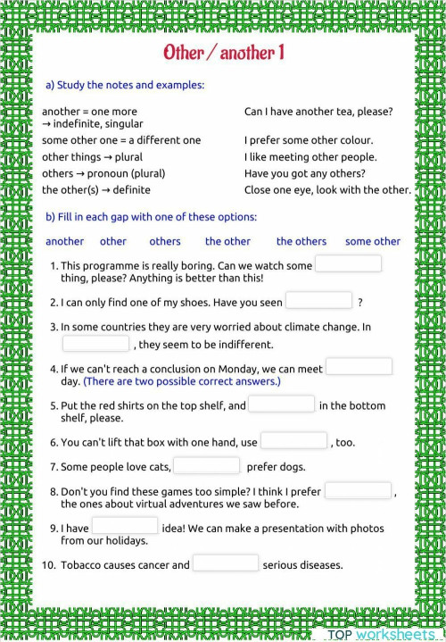 Other - another 2. Interactive worksheet | TopWorksheets