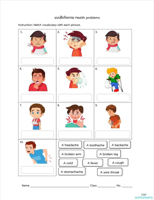 Health problems Worksheet. Interactive worksheet | TopWorksheets