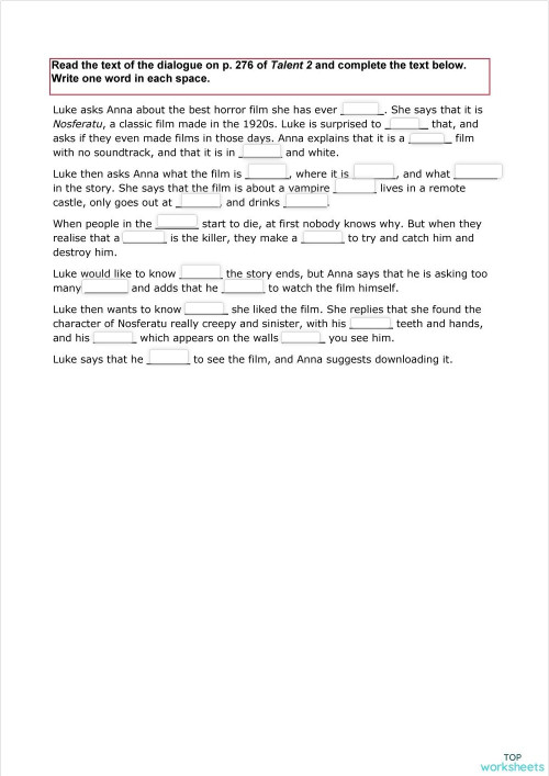 Discussing films. Interactive worksheet | TopWorksheets