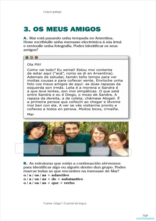 Os meus amigos. Ficha interactiva | TopWorksheets