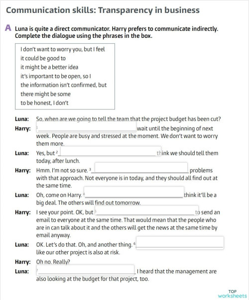 Voicing concerns. Interactive worksheet | TopWorksheets