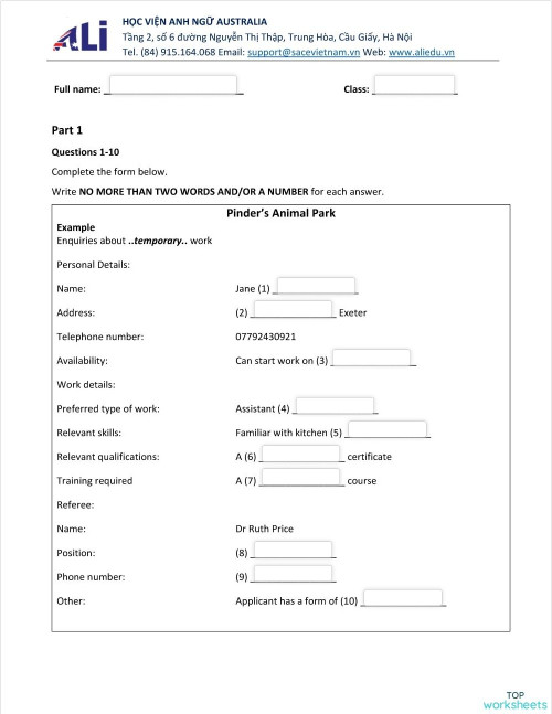 IELTS Practice_Listening Test 8. Interactive worksheet | TopWorksheets