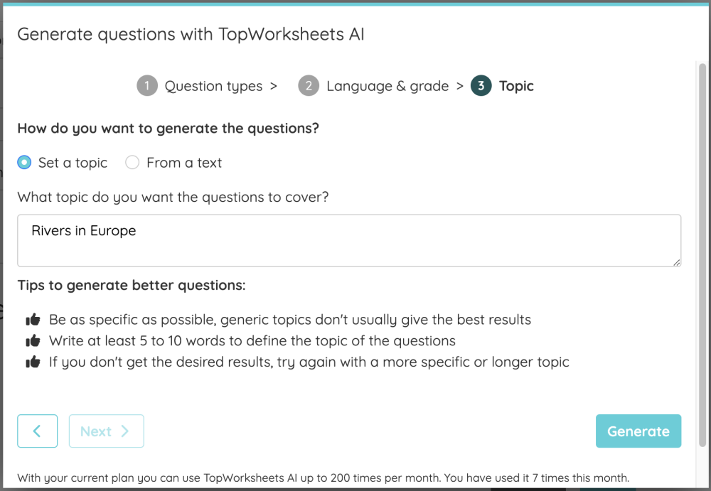 Help on How to generate open-ended questions | TopWorksheets