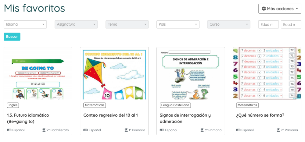 Ayuda: Mis favoritos | TopWorksheets