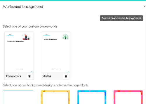 Help on Create worksheets with the worksheet builder | TopWorksheets