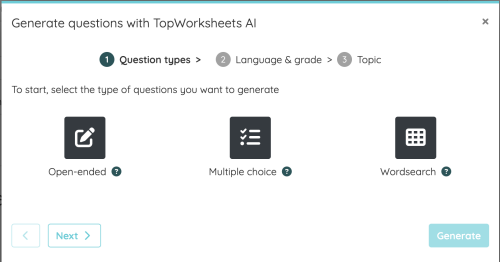 Help on TopWorksheets AI features | TopWorksheets