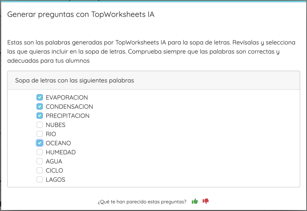 Ayuda: Cómo generar sopas de letras | TopWorksheets