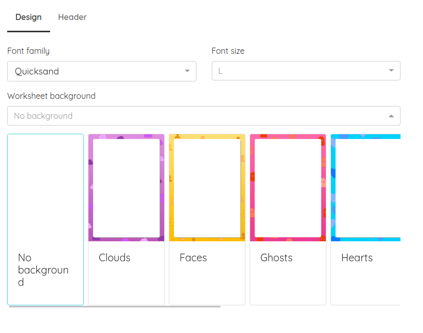Help on Create worksheets with the worksheet builder | TopWorksheets
