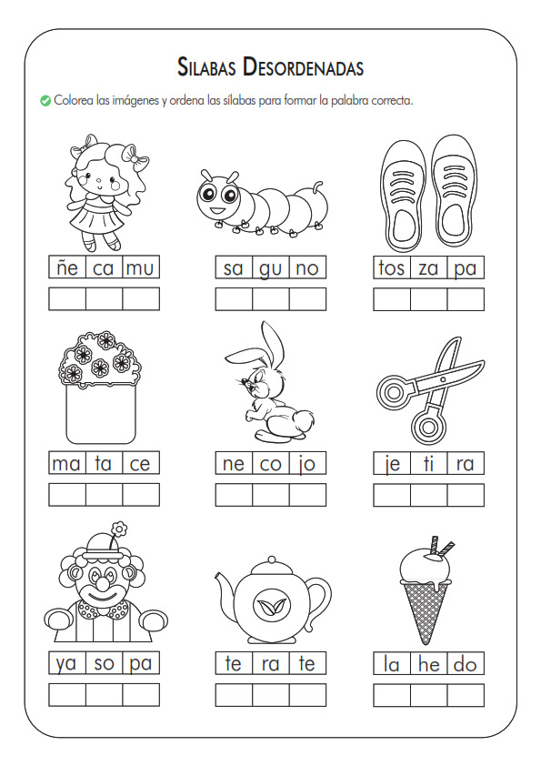 OrdenaSilabas01. Ficha interactiva | TopWorksheets