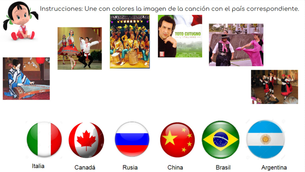 Música del mundo. Ficha interactiva | TopWorksheets