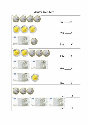 Hojas De Trabajo Para Contar Monedas Y Billetes 20 Juegos De Dinero