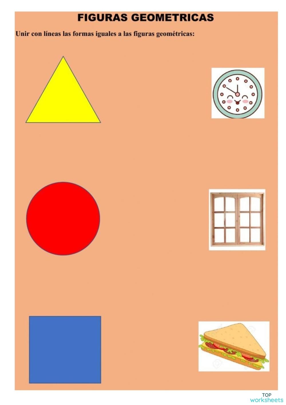 Une las figuras, ficha para imprimir | TopWorksheets