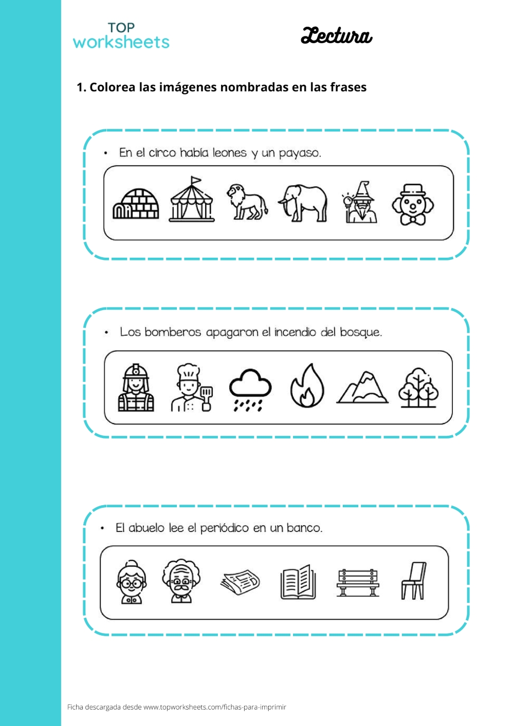 Colorea la imagen, ficha para imprimir | TopWorksheets