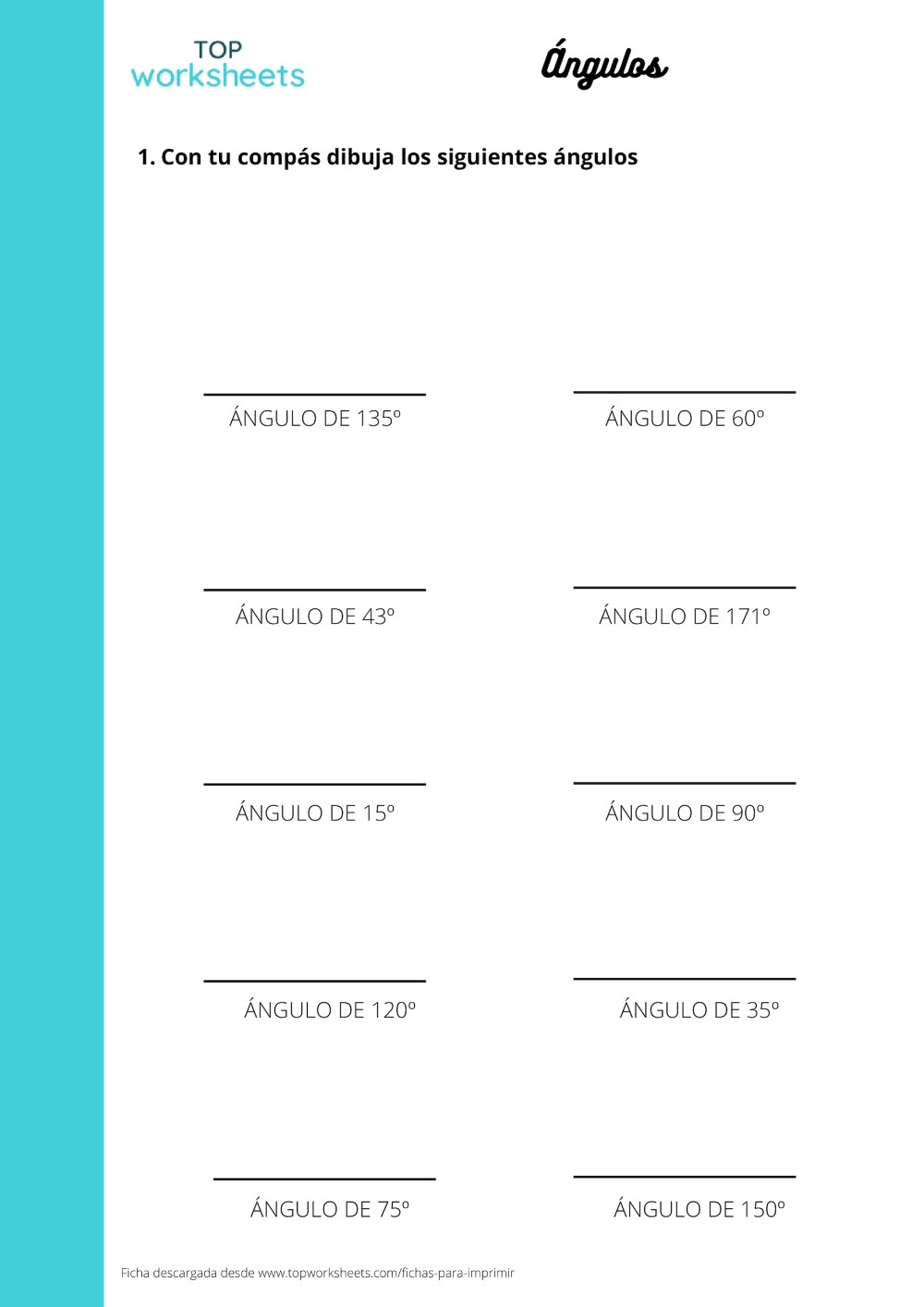 Dibuja con el compás, ficha para imprimir | TopWorksheets