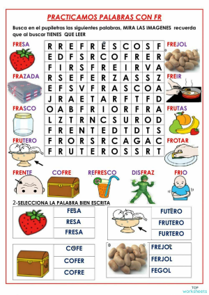 Sílabas trabadas con DR, ficha para imprimir | TopWorksheets