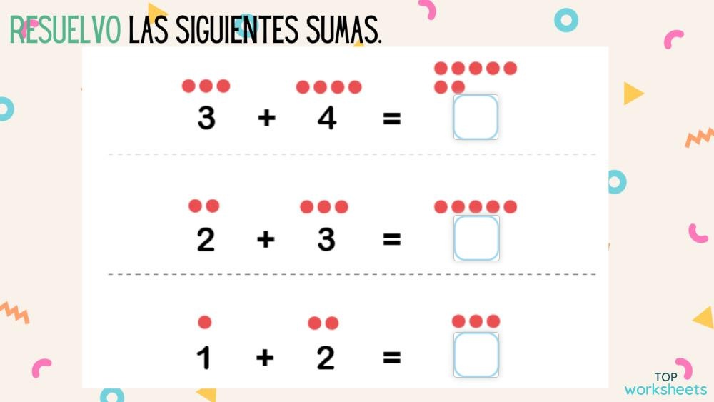 Practica sumas de 1 cifra, ficha para imprimir | TopWorksheets