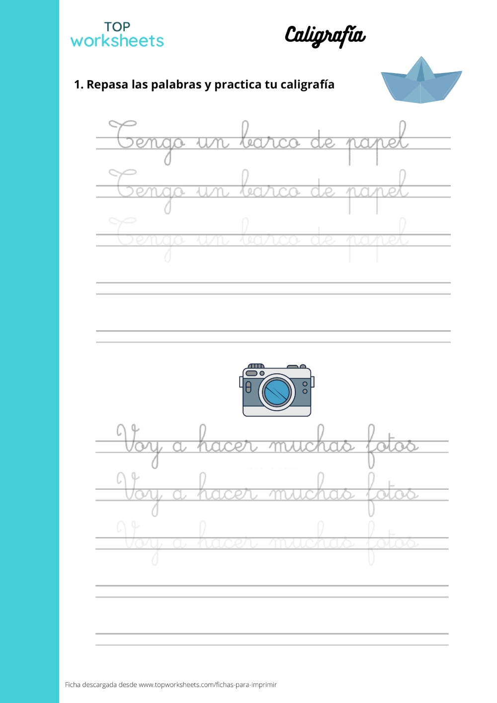 Escribe las frases, ficha para imprimir | TopWorksheets