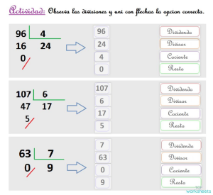 Divisiones por dos cifras, ficha para imprimir | TopWorksheets