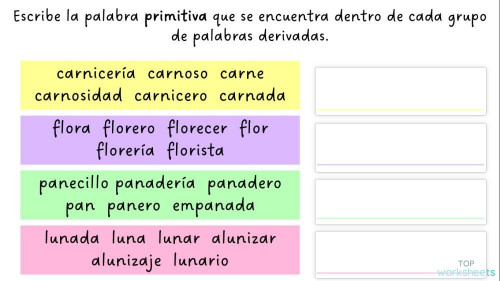 Hojas De Trabajo De Familias De Palabras Ejercicios Para Comprender