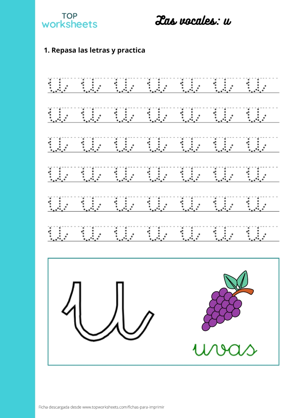 La u, ficha para imprimir | TopWorksheets