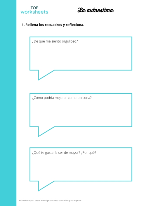 Auto-reflexión, ficha para imprimir | TopWorksheets