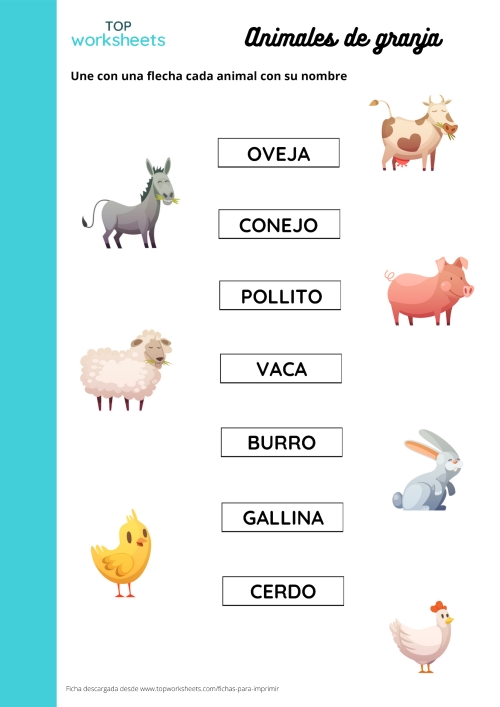 Fichas para imprimir de animales | TopWorksheets