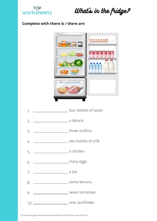 The fridge, ficha para imprimir | TopWorksheets
