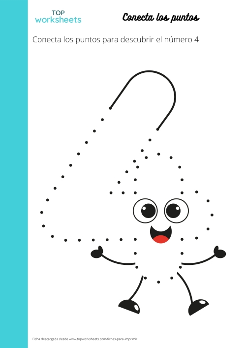 Número 4, ficha para imprimir | TopWorksheets