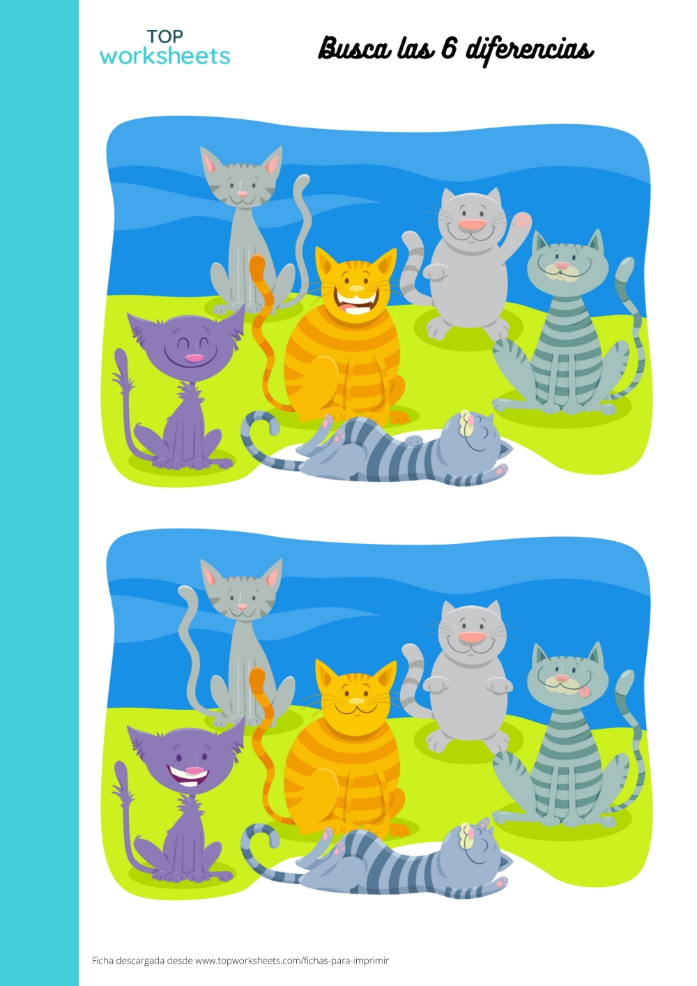 Gatitos, ficha para imprimir | TopWorksheets