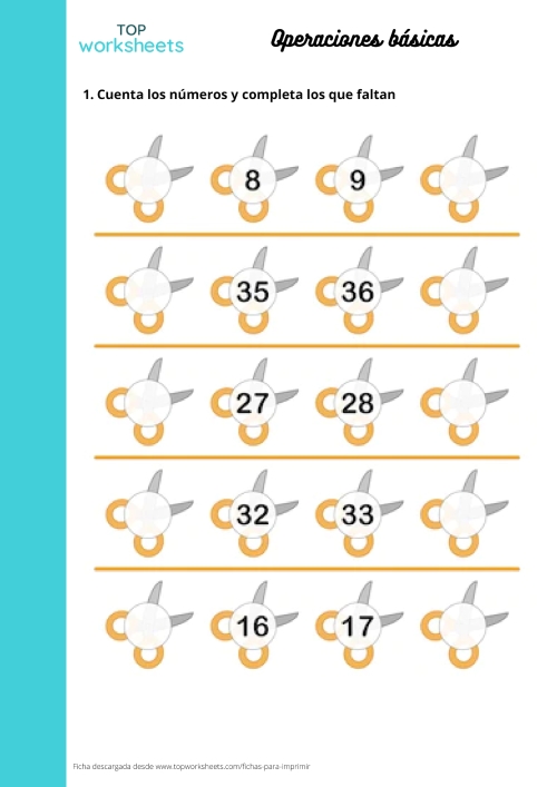 Adivina el número, ficha para imprimir | TopWorksheets