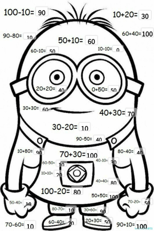 Cálculo mental: sumas y restas con minion , ficha para imprimir ...
