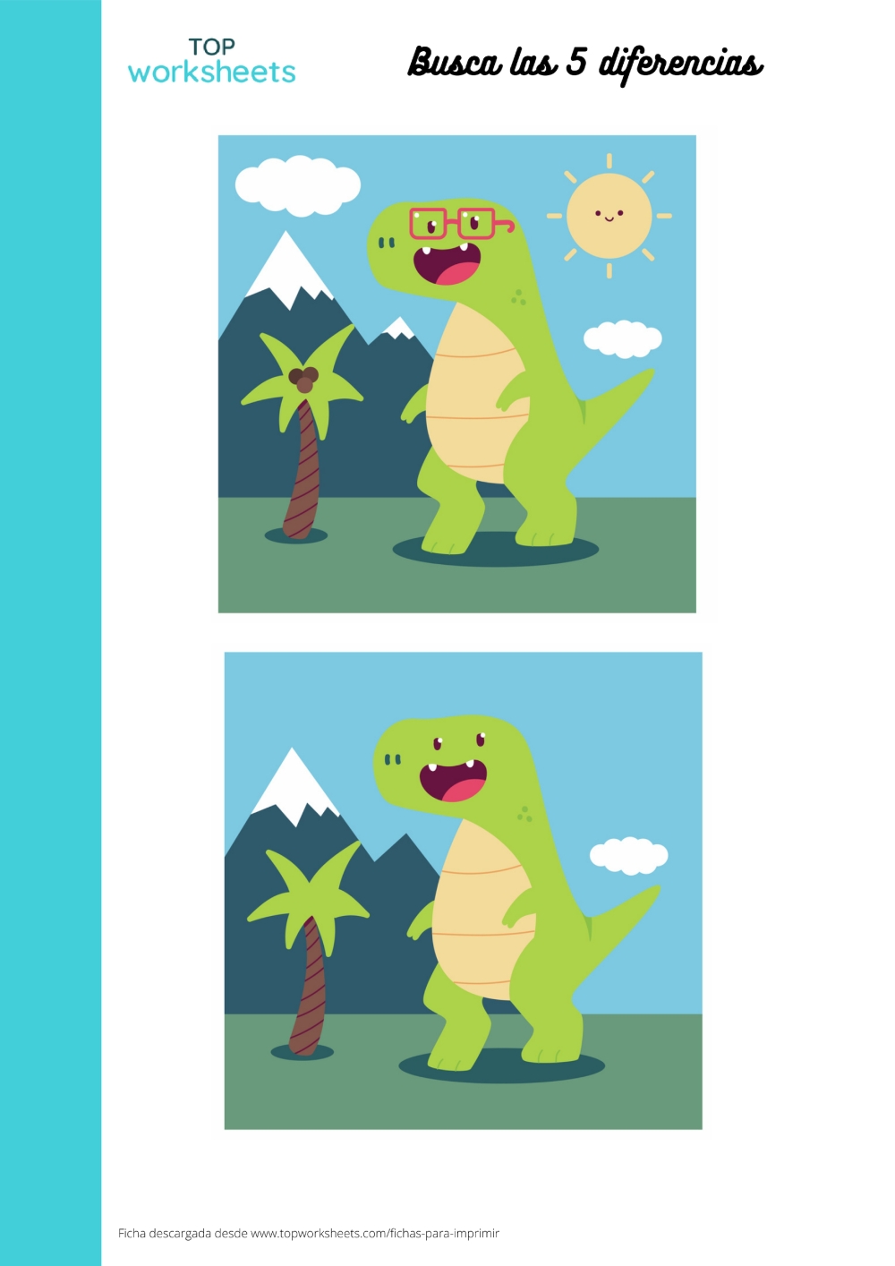 Dinosaurio, ficha para imprimir | TopWorksheets