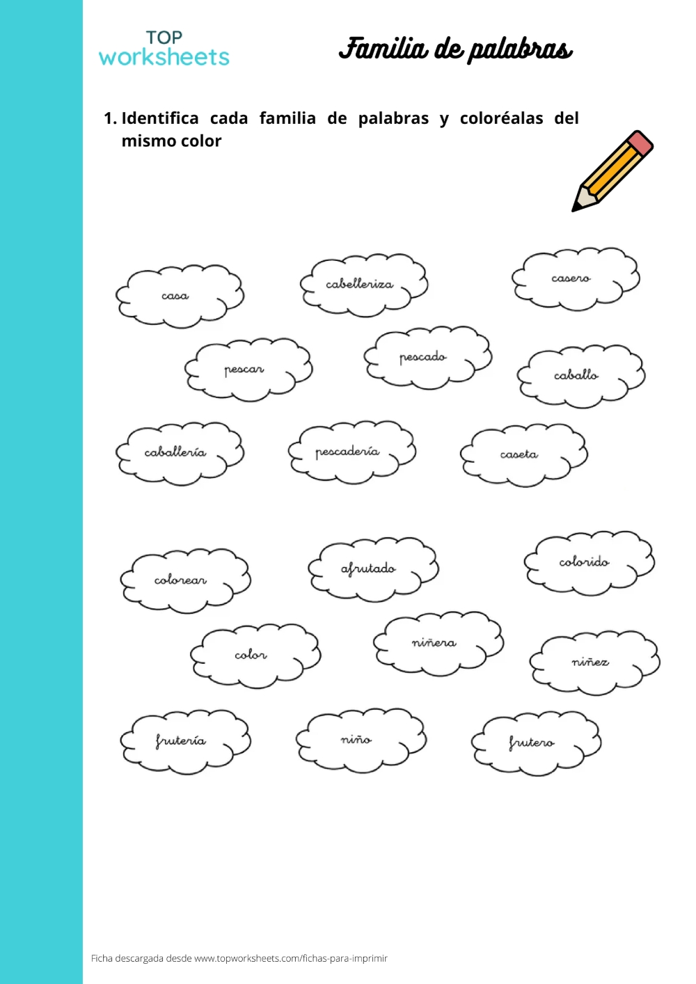 Hojas De Trabajo De Familias De Palabras Ejercicios Para Comprender