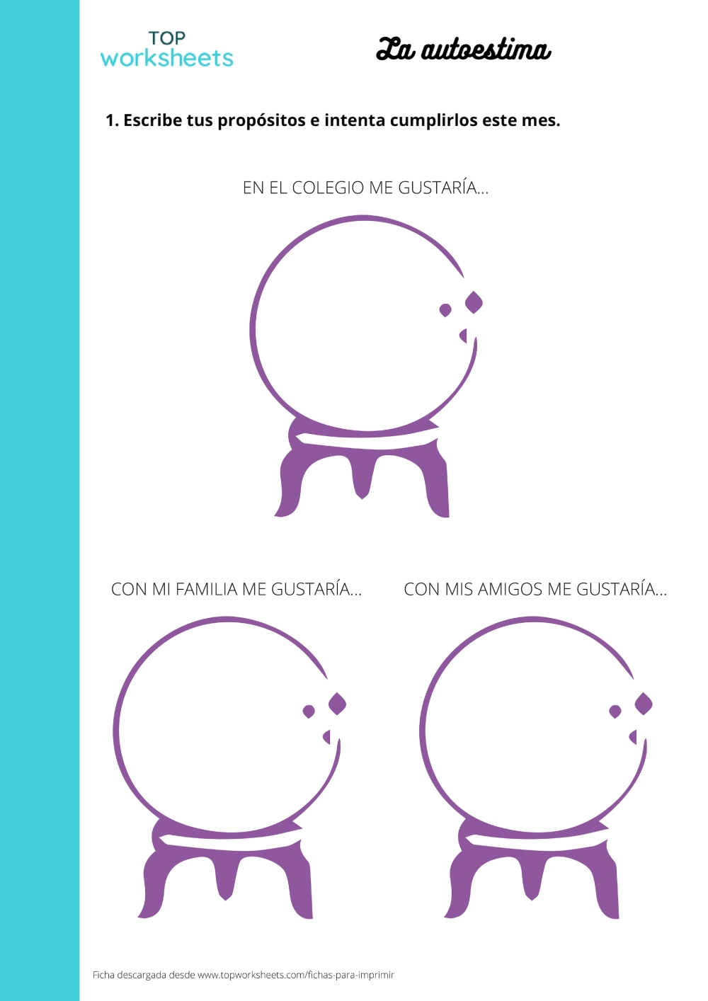 Buenos propósitos, ficha para imprimir | TopWorksheets
