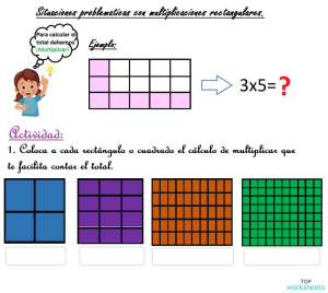 Multiplicaciones rectangulares, ficha para imprimir | TopWorksheets