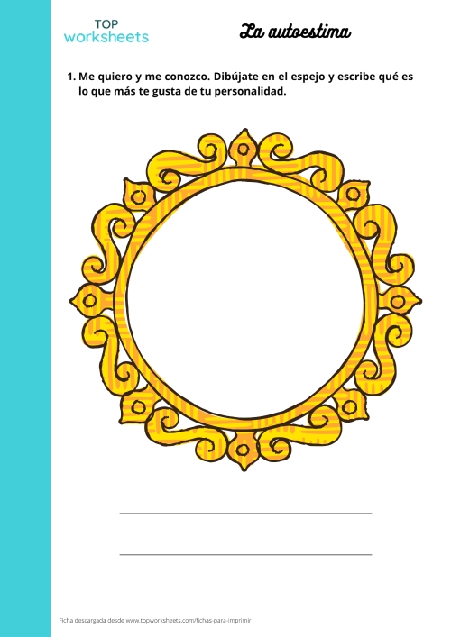 Hoja De Trabajo De Autoestima Autoestima Fichas De Trabajo Con
